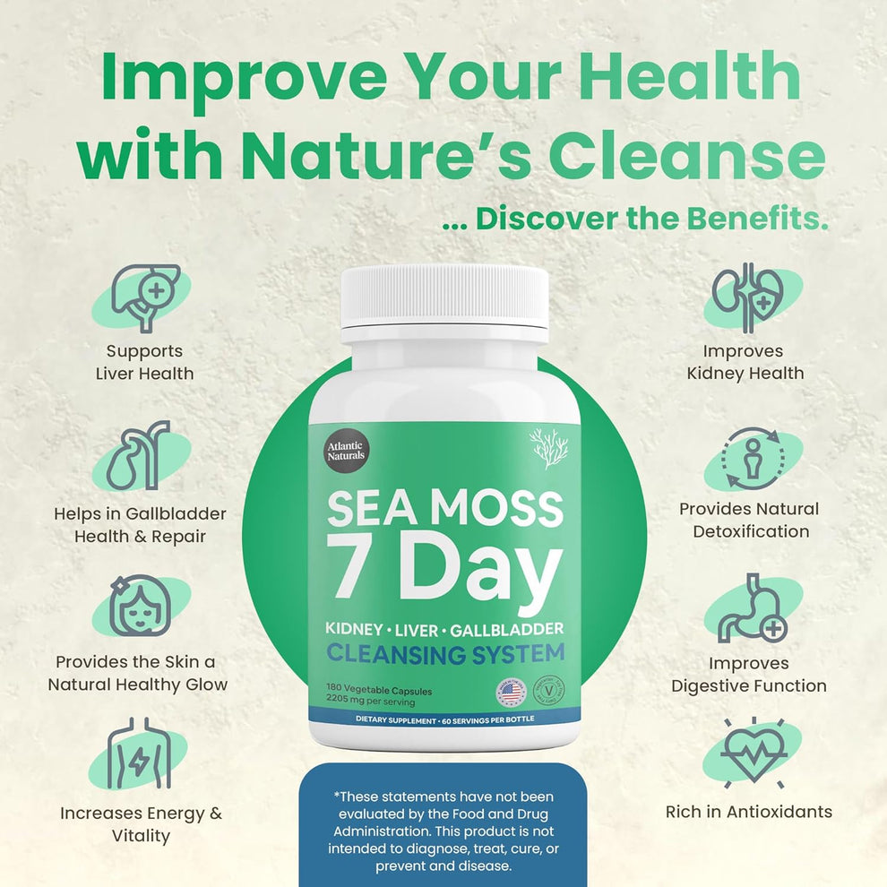 Sea Moss 7 Day Kidney, Liver and Gallbladder Cleanse Capsules ...